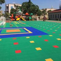 China Polyurethane Suspended Interlocking Gym Tiles 50cm x 50cm Shock Absorbing Flooring for sale