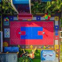 China 400 Meter Rubber Playground Mats Kindergarten Running Track Aging Resistance for sale