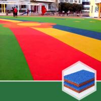 China Environmental Playground Wetpouring Surface Chips Epdm Rubber Granules Red Color for sale