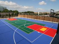 China ISO14001 Approved Dustproof 3mm Acrylic Tennis Court Eco-Friendly Sports Flooring Blue for sale