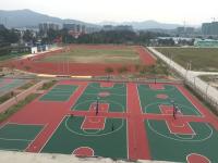 China Silicon PU Acrylic Paint Basketball Court Outdoor Tennis Court Installation 10mm Thickness for sale