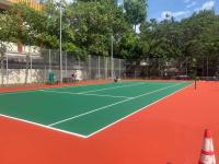China Blue Green Anti Skid Badminton Court Synthetic Flooring Seamless 8-10 Years Life for sale