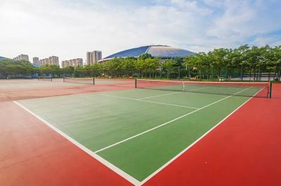 China Acrylic Tennis Court Surface Anti Slip Hard Court 2mm 5mm Thickness Custom Colors for sale