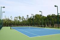 China Blue Green Anti Skid Badminton Court Synthetic Flooring Seamless 8-10 Years Life for sale