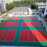 China ISO9001 3mm Acrylic Acid Outdoor Basketball Court Flooring Durable 4 Layer for sale
