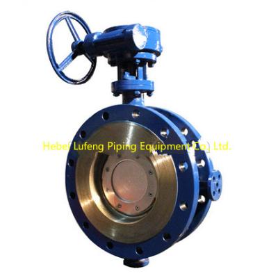 China Worm Gear Actuated Flange Triple Eccentric Butterfly Valve for sale