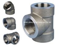 China A105 black Carbon steel Threaded forged pipe fittings for sale