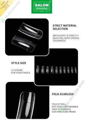 China Classical French Nail Tips Custom Nail Clear Half Tips for sale