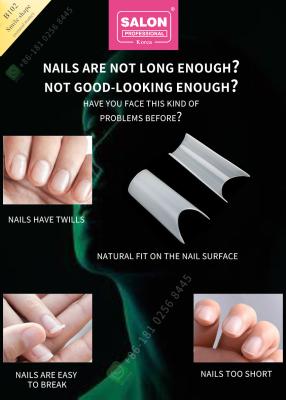 China Smile Shape Matte False Nail Tips High Quality Custom Nail Half Tips Manicure Tip for Nail Art Salon for sale