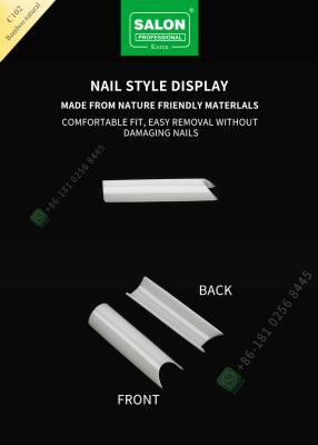 China French/C Arc Lengthening Bamboo Natural False Nail Tips Half Tips Manicure Tip for Nail Art Salon for sale
