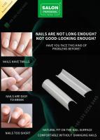 China French/C Arc Lengthening Bamboo Natural False Nail Tips Half Tips Manicure Tip for Nail Art Salon for sale