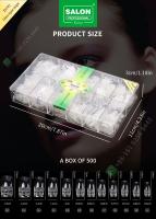 China Glass Square Shape Highly Transparent and Traceless Nail Pieces Half Cover False Nail Tips for sale
