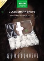 China Glass Sharp Shape Highly Transparent and Traceless Nail Pieces Half Cover False Nail Tips for sale
