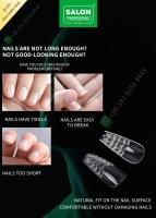 China Traceless Pieces Half Cover False Nail Tips Glass Ladder Shape For Art Salon for sale