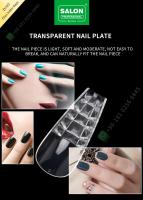 China Traceless Pieces Half Cover False Nail Tips Glass Ladder Shape For Art Salon for sale