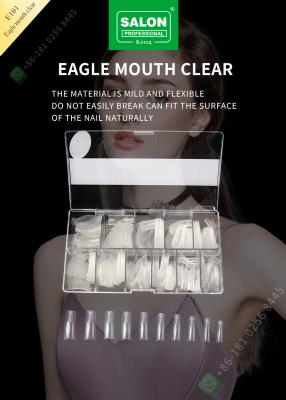 China Salon beauty false eagle month square nail tips French manufacture acrylic extra-long half cover tips for sale