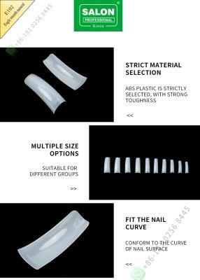 China Salon beauty false eagle month nail tips French manufacture acrylic extra-long half cover tips for sale