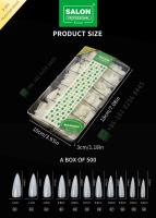 China 500pcs Sharp Shape Lady French Style Artificial False Nails Half Tips and Full Cover False Nail for sale