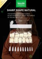 China 500pcs Sharp Shape Lady French Style Artificial False Nails Half Tips and Full Cover False Nail for sale