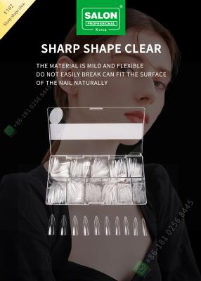 China 500pcs Sharp Shape Lady French Style Artificial False Nails Half Tips and Full Cover False Nail for sale
