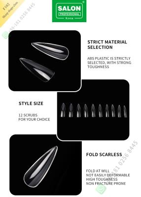 China 500pcs Sharp Shape Lady French Style Artificial False Nails Half Tips and Full Cover False Nail for sale