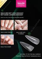 China 500pcs Sharp Shape Matte Lady French Style Artificial False Nails Half Tips and Full Cover False Nail for sale