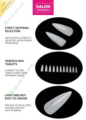 China 500pcs Sharp Shape Matte Lady French Style Artificial False Nails Half Tips and Full Cover False Nail for sale