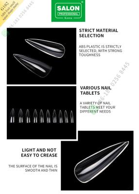 China ABS Fruit Smell Sharp Shape Matte Lady French Style Artificial False Nails Half Tips and Full Cover False Nail for sale