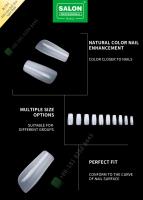 China Milk Color/ Half Square Shape French Acrylic Fake Nail with ABS Artificial nail False Nail for sale