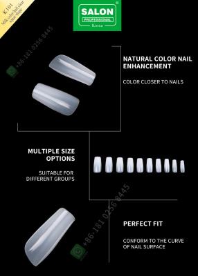 China Milk Color/ Half Square Shape French Acrylic Fake Nail with ABS Artificial nail False Nail for sale