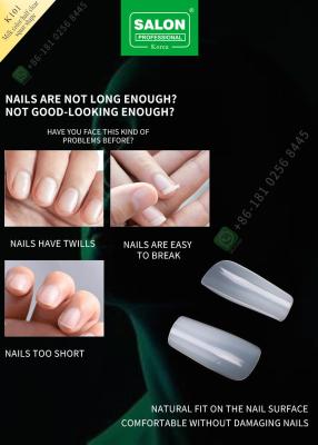 China Milk Color/ Half Square Shape French Acrylic Fake Nail with ABS Artificial nail False Nail for sale