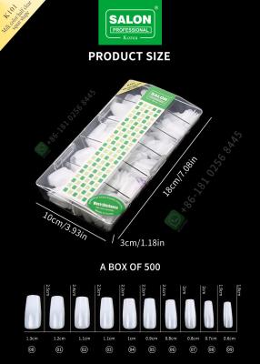 China Milk Color/ Half Square Shape French Acrylic Fake Nail with ABS Artificial nail False Nail for sale