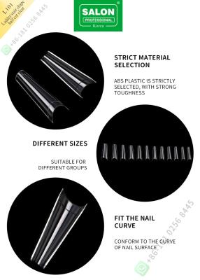 China Ladder/Stair Shape Half Cut False Nail French Style Artificial Nail Tips Fake Nail for sale
