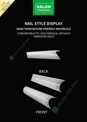 China Ladder/Stair Shape Half Cut False Nail French Style Artificial Nail Tips Fake Nail for sale