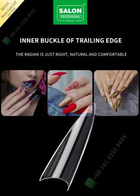 China Sharp Drops Shape Half Cut False Nail French Style Artificial Nail with ABS Fake Nail for sale