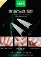 China Sharp Drops Shape Half Cut False Nail French Style Artificial Nail With ABS for sale