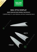 China Sharp Drops Shape Half Cut False Nail French Style Artificial Nail With ABS for sale