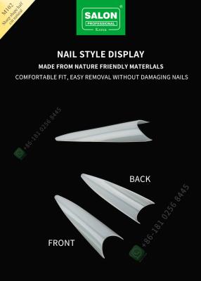 China Sharp Drops Shape Half Cut False Nail French Style Artificial Nail with ABS Fake Nail for sale