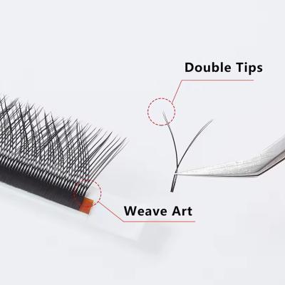 China Luxury YY Shape Handmade Eyelash Extension 0.10mm Thickness D Curling Fake Lashes Supply for sale