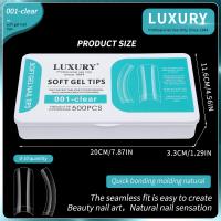 China Luxury Clear Soft Gel Nail Tips Square Shape False Nails For Nails Extension for sale