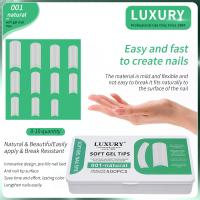 China Wholesale French Artificial Nails Half Cover Square Shape Fake Nails Press On Nails for sale