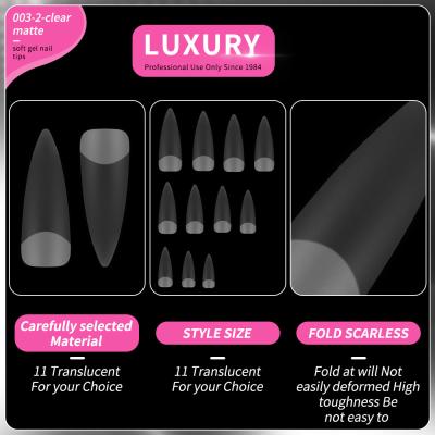 China 500pcs Luxury Clear Matte Sharp Shape False Nails For Nail Art for sale