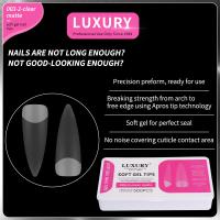 China 500PCS Stiletto Nail Tips Set Clear Matte Full Cover Acrylic Artificial Nails for sale