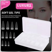 China 500PCS Stiletto Nail Tips Set Clear Matte Full Cover Acrylic Artificial Nails for sale
