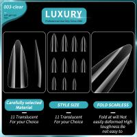 China 500PCS Full Cover 11 Sizes Clear French Sharp Shaped Nails Acrylic False Nails for sale