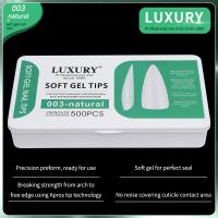 China Natural Color Acrylic Nail Tips Medium Sharp-shaped False Nails For Nail Extension for sale