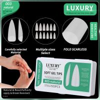China Natural Color Acrylic Nail Tips Medium Sharp-shaped False Nails For Nail Extension for sale