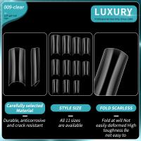 China Fake Nails Tips Half Cover French Square Shaped False Nails For DIY Nail Art for sale