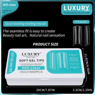 China 500pcs Long Ballerina Square Shape Press On Nails Half Cover Fake Nail For Women for sale