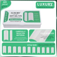China Fake Nails Tips Half Cover French Square Shaped False Nails For DIY Nail Art for sale